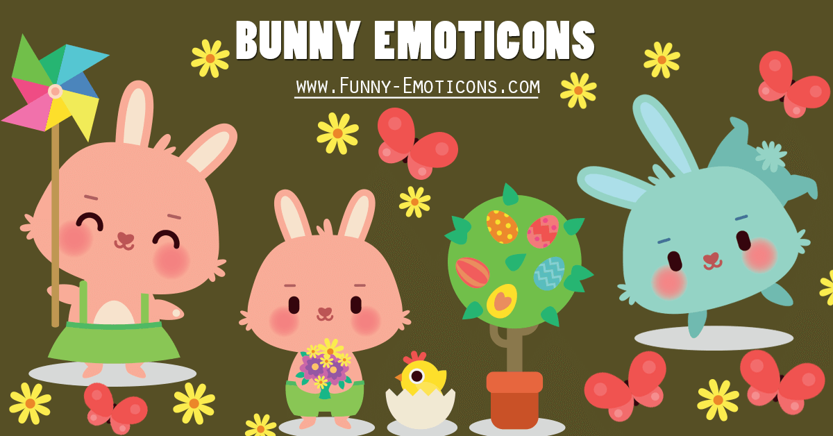 Bunny Emoticons for Facebook Timeline, Chat, Email, SMS Text Messages ...